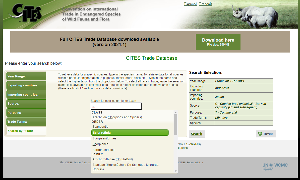 CITES データでみるサンゴの国際間取引 – CORERAL